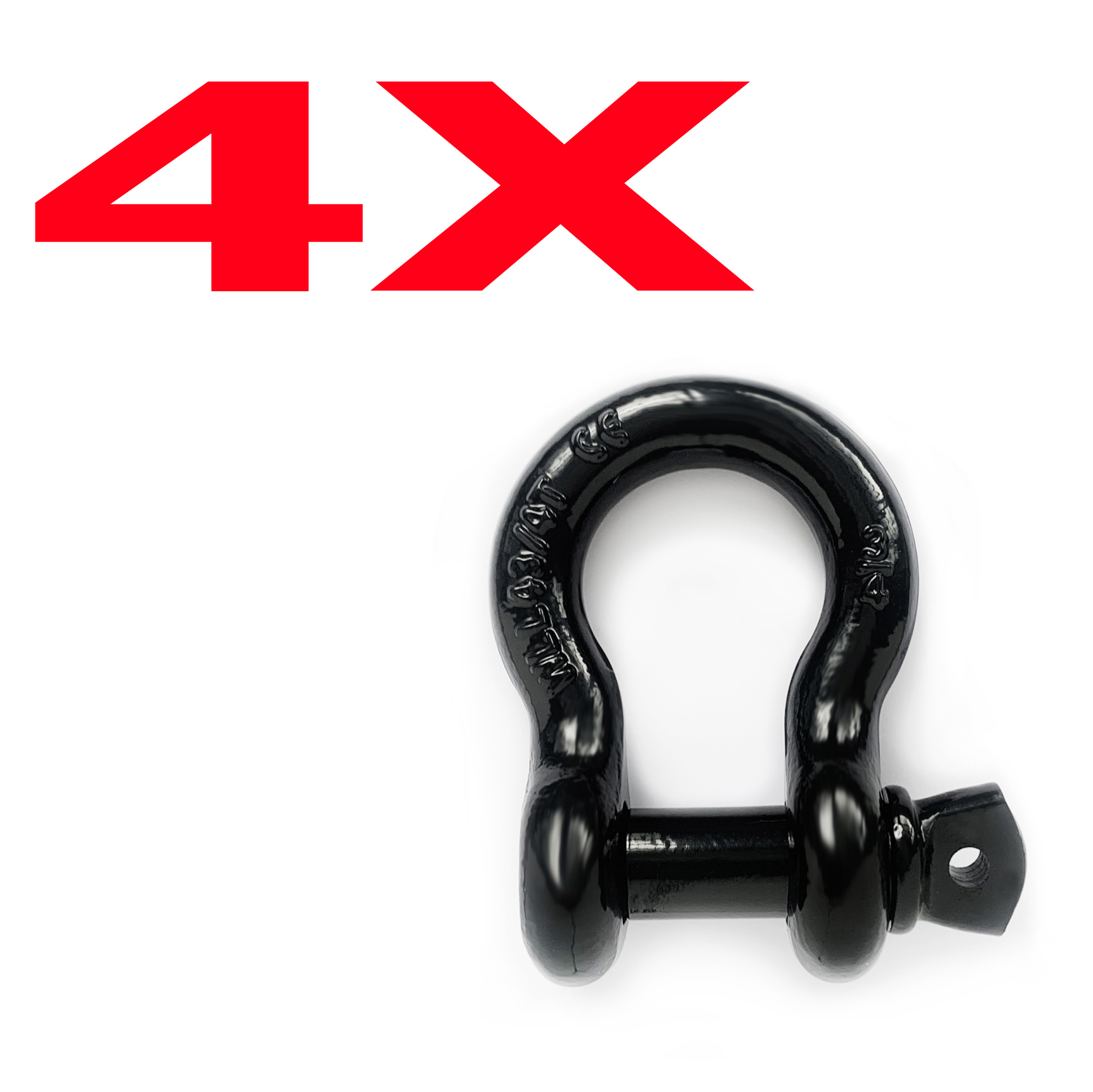 4 Manilhas Curvas 3/4 Forjada Pino Rosca Preta 4.75 Tonel. - Universo ...